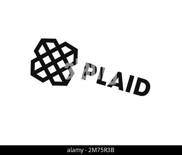 Plaid company, rotated logo, white background Stock Photo - Alamy
