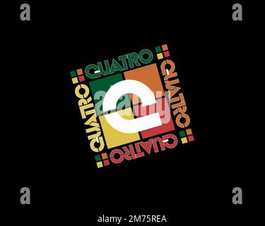 Quatro drinks company, rotated logo, white background Stock Photo - Alamy