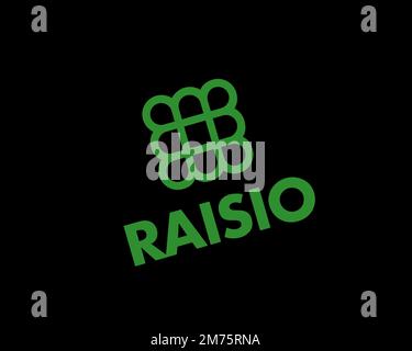 Raisio Group, rotated logo, black background B Stock Photo - Alamy