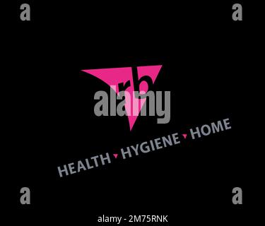 Reckitt Benckiser, rotated logo, black background B Stock Photo - Alamy