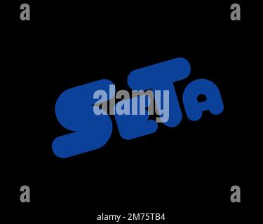 SETA Corporation, rotated logo, black background B Stock Photo - Alamy