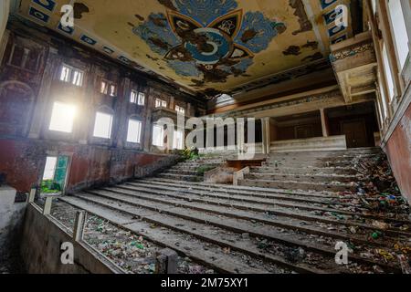 Old abandoned ruined stage theater or cinema Stock Photo - Alamy
