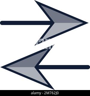 Two arrows pointing in different directions. Choice the way concept ...