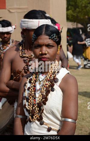 Santiniketan, West Bengal, India. 7th Jan, 2023. The Duruwa, Dhurwa, or ...