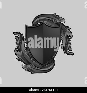 Black Baroque shield elements vector set Stock Vector Image & Art - Alamy