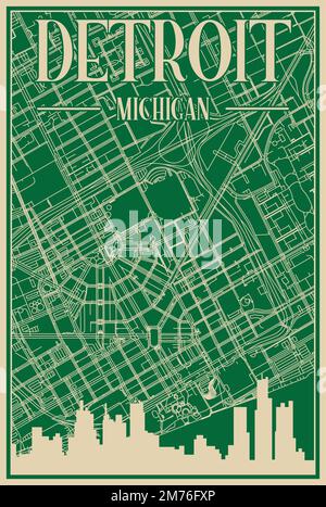 City of Detroit lettering design. Detroit, Michigan typography design ...