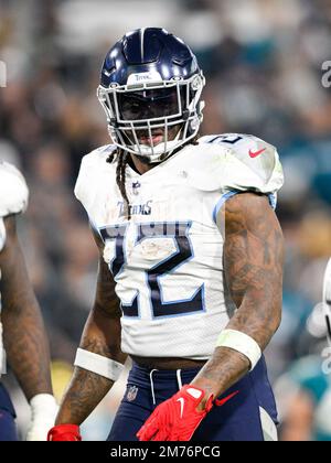 Tennessee Titans running back Derrick Henry (22) is congratulated by ...