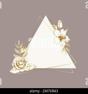 Hand drawn floral triangle badge vector Stock Vector Image & Art - Alamy