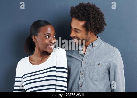 Feeling all warm and fuzzy inside. a happy couple sharing an ...