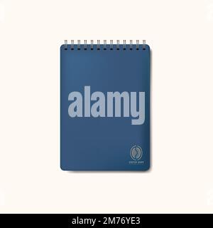 Spiral blue notebook mockup isolated vector Stock Vector Image & Art ...