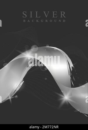 Silver wave abstract background vector Stock Vector Image & Art - Alamy