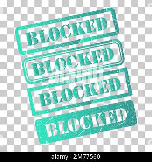 Set of Blocked stamp symbol, label sticker sign button, text banner ...