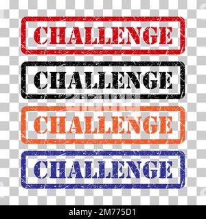 Set of Challenge stamp symbol, label sticker sign button, text banner ...