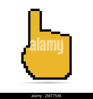 Mouse cursor pixel shadow icon, web click symbol, computer pointer vector illustration Stock ...