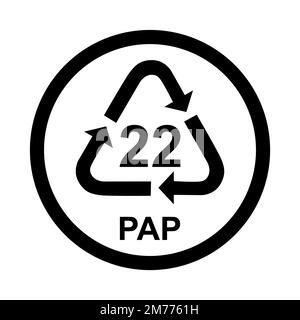 Paper Recycling codes. Recycling symbol on an isolated background ...
