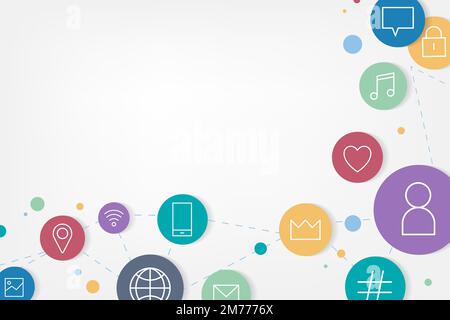 Colorful social media icons background vector Stock Vector Image & Art ...