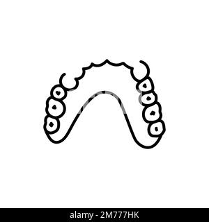 Removable partial denture line icon. Dental prosthetic. Vector ...