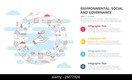 esg environmental social and governance infographic 3 point stage ...