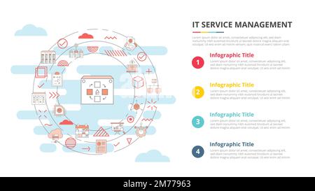 itsm information technology service management concept with icon set ...