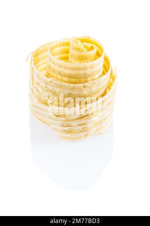 One shaving of wood isolated on white Stock Photo - Alamy
