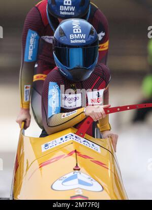 Winterberg, Germany. 08th Jan, 2023. Snow cannons at a ski slope are ...