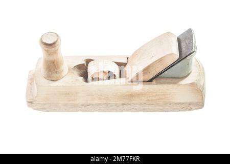 Shaving plane isolated on white top view Stock Photo - Alamy