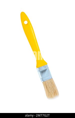 Small yellow paintbrush isolated Stock Photo - Alamy