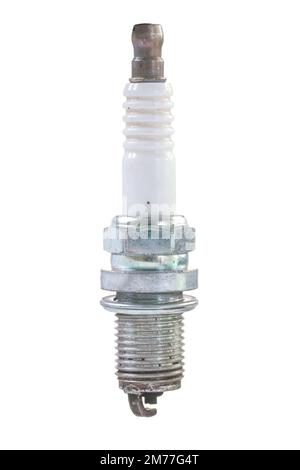 The sparking plug on a white background Stock Photo - Alamy