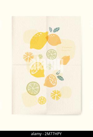 Lemon patterned background with design space vector Stock Vector Image ...