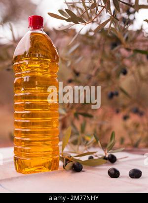 oil or oil in plastic bottle on the background Stock Photo - Alamy