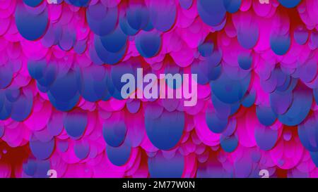 3D rendering of an array of ellipses. Ellipses of different sizes in ...