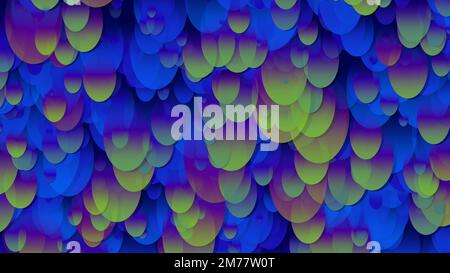 3D rendering of an array of ellipses. Ellipses of different sizes in ...