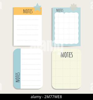 Cute note papers vector set Stock Vector Image & Art - Alamy
