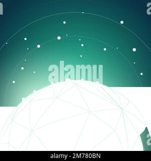 Worldwide connection green background illustration vector Stock Vector ...