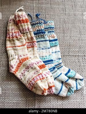 multicolor hand knitted different sizes and different colors warm ...