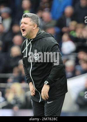 Portsmouth interim manager Simon Bassey during the Emirates FA Cup ...
