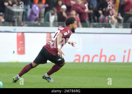 Tonny Vilhena of US Salernitana rejoices after scoring a goal of 1-1 ...