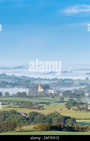 Cloud inversion on a late summers morning over the Lune valley in ...