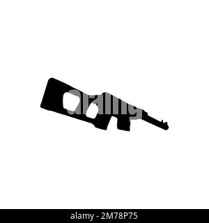 Assault riffle icon. Simple style no war poster background symbol. Gun ...