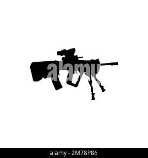 Assault riffle icon. Simple style no war poster background symbol. Gun ...