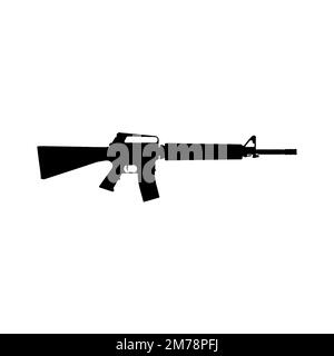Assault riffle icon. Simple style no war poster background symbol. Gun ...