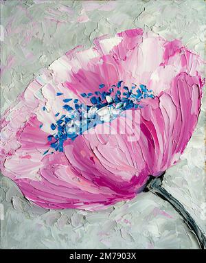 Pink purple poppy botanical flower. Wild spring leaf isolated ...