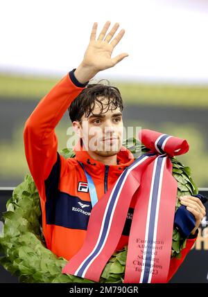 HAMAR, NORWAY - JANUARY 8: Patrick Roest of The Netherlands competing ...