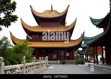 The ancient architecture of Yueyang Tower Park, Hunan, China Stock ...
