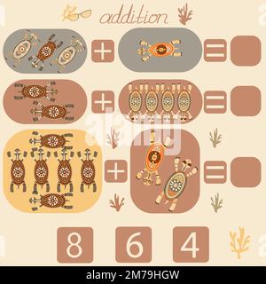 Counting game for kids. Count all turtles. Worksheet for children Stock ...