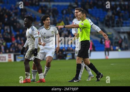 referee , Jarred Gillett, awards Leeds United a penalty during the ...