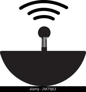 Satellite dish icon over white background. Broadcasting pictogram vector illustration Stock ...