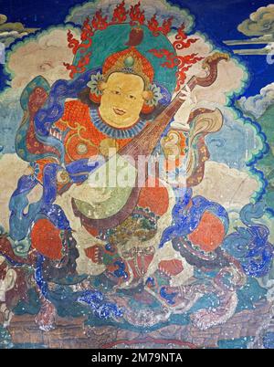 Mural painting, Sankar Monastery or Gompa, Leh, Ladakh, India Stock ...