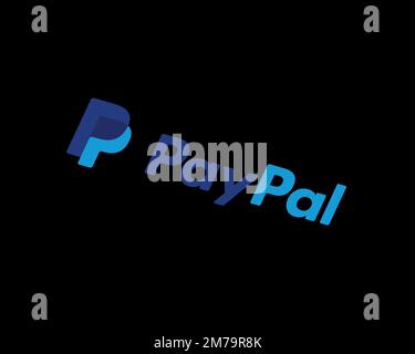 PayPal, rotated logo, black background Stock Photo - Alamy