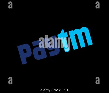 Paytm, rotated logo, black background B Stock Photo - Alamy